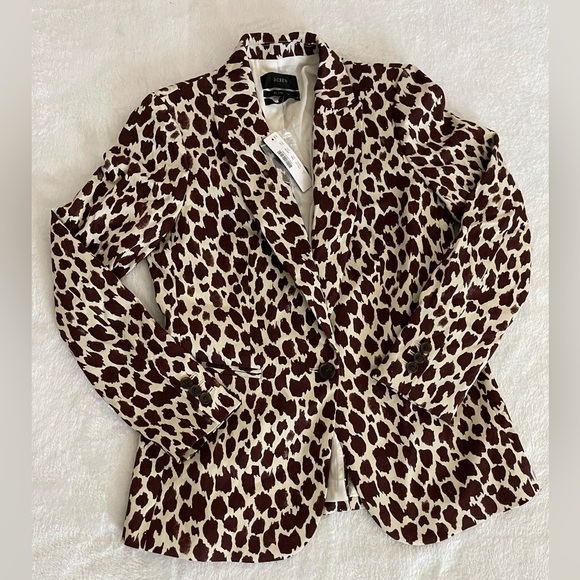 J. Crew | Jackets & Coats | J Crew Cheetah Print Blazer | Poshmark